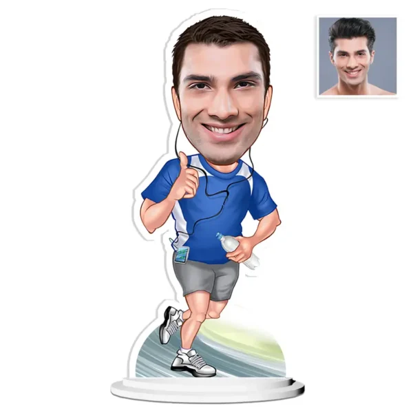 Marathon Runner Caricature for Him - GIFTS SOUQ